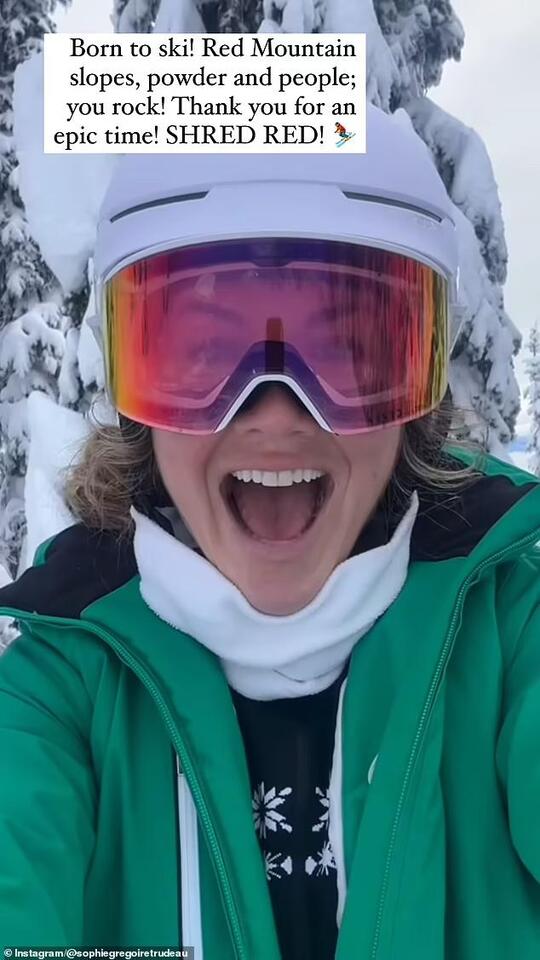 Justin Trudeau's ex-wife Sophie living the high life skiing as he ...
