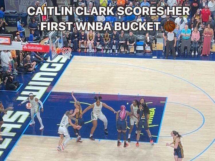 CAITLIN CLARK SCORES ON HER FIRST WNBA THREE POINT SHOT 🏀 Clark, the first overall pick in the ...