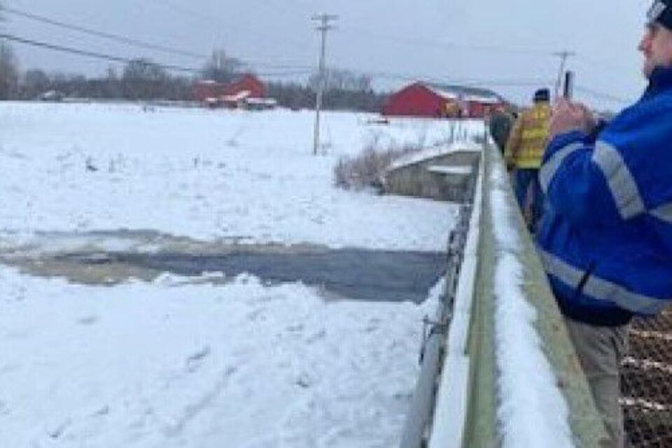 Snowmobile falls through ice in St. Lawrence County - NewsBreak