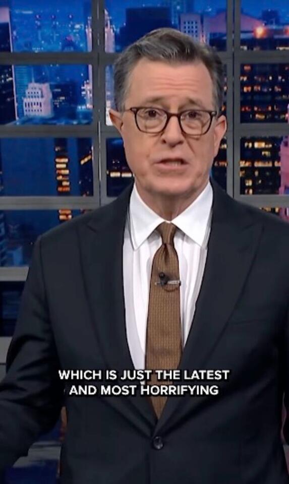 Stephen Colbert audience boos Donald Trump as president 'invades ...