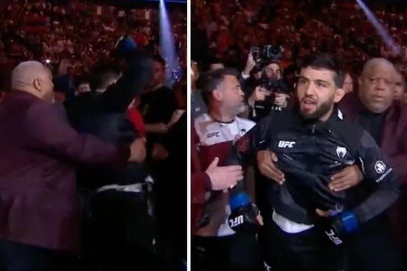 Arman Tsarukyan 'throws punch at fan' at UFC 300 as security guard ...