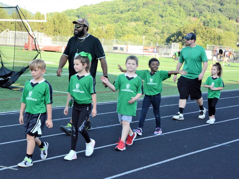 Rec league players introduced at 2nd Terrier home game