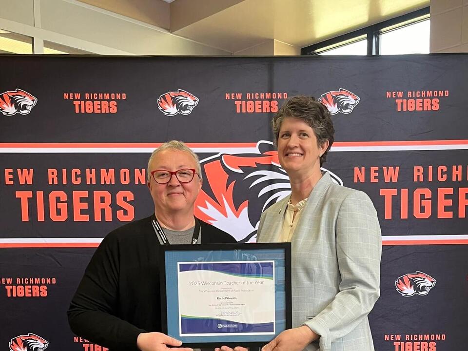 New Richmond HS agriscience teacher surprised with 2025 WI Teacher of ...