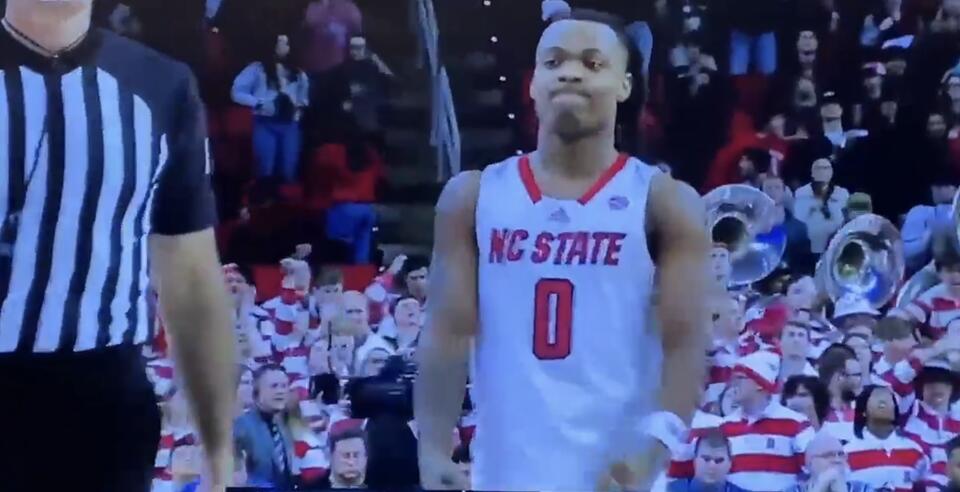 DJ Horne flips off official in closing moments of NC State's win over ...