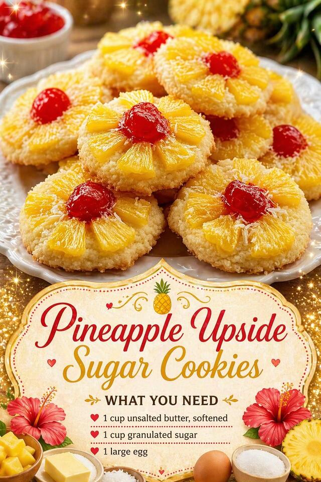 Pineapple Upside Sugar Cookies Recipe: Sweet, Buttery, and Tropical ...
