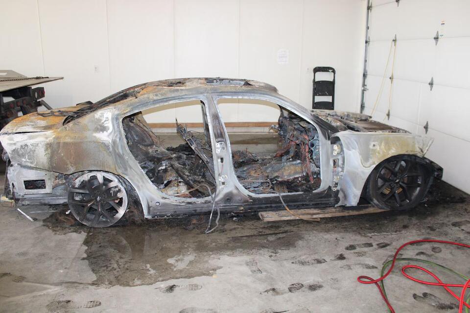 Stolen car erupts in flames after being dumped behind Bay City plant ...