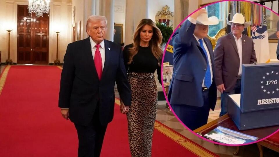 Donald Trump Goes Viral for Wearing $10,000 Cowboy Hat in the Oval ...