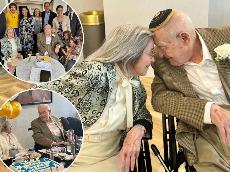102 and 100 year-old-couple throw surprise wedding of the centennial