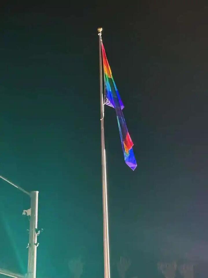Community Celebrates Inaugural LGBTQIA+ Flag Raising in Palm Springs ...