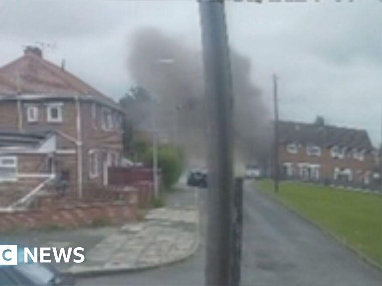 Watch: House explosion caught on doorbell camera