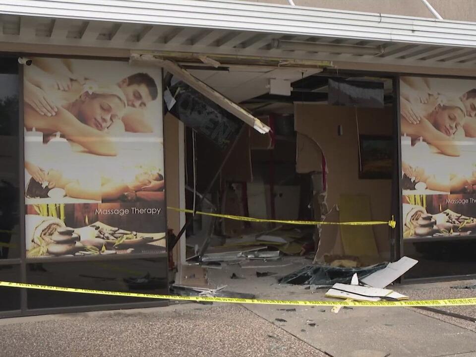 One injured after woman crashes into massage parlor in NW Harris County ...