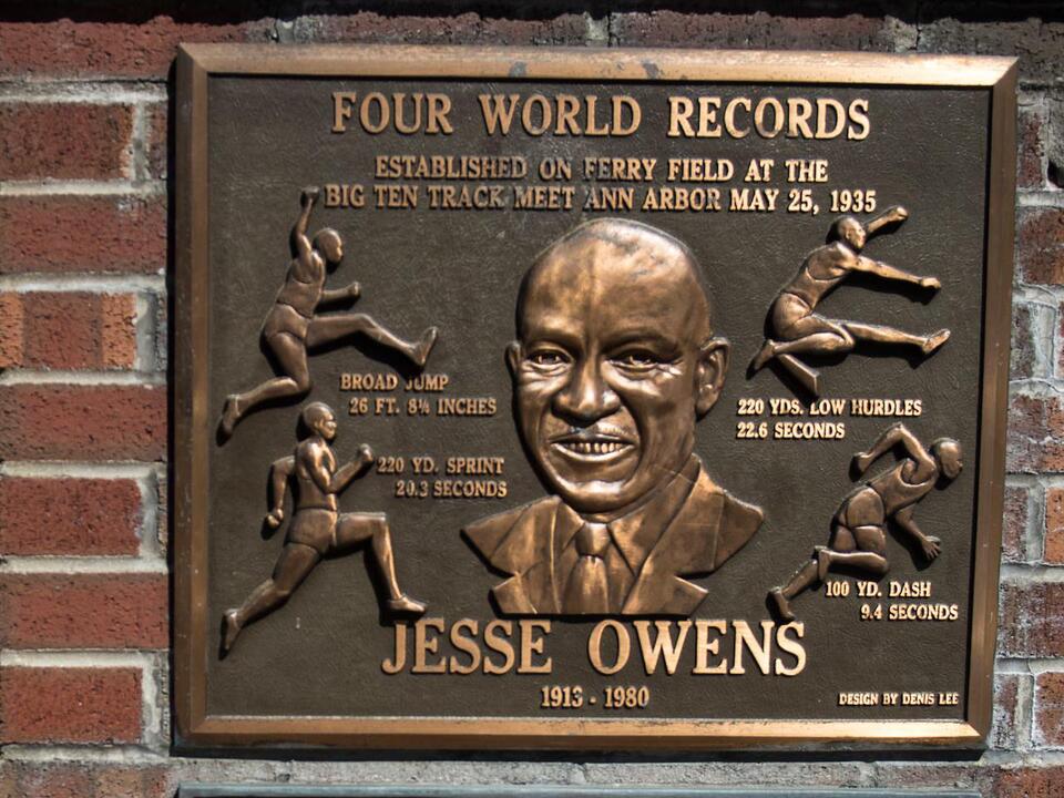 Jesse Owens set world records at University of Michigan. A new plaque ...