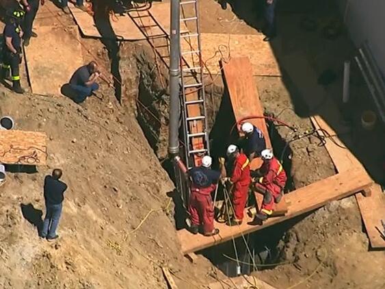 A Worker Is Preserved Amid a Trench Collapse in Dallas, Georgia ...