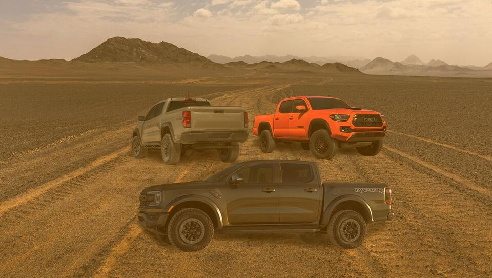 2024 Toyota Tacoma TRD Pro vs. Ford Ranger Raptor vs. Chevy Colorado ...