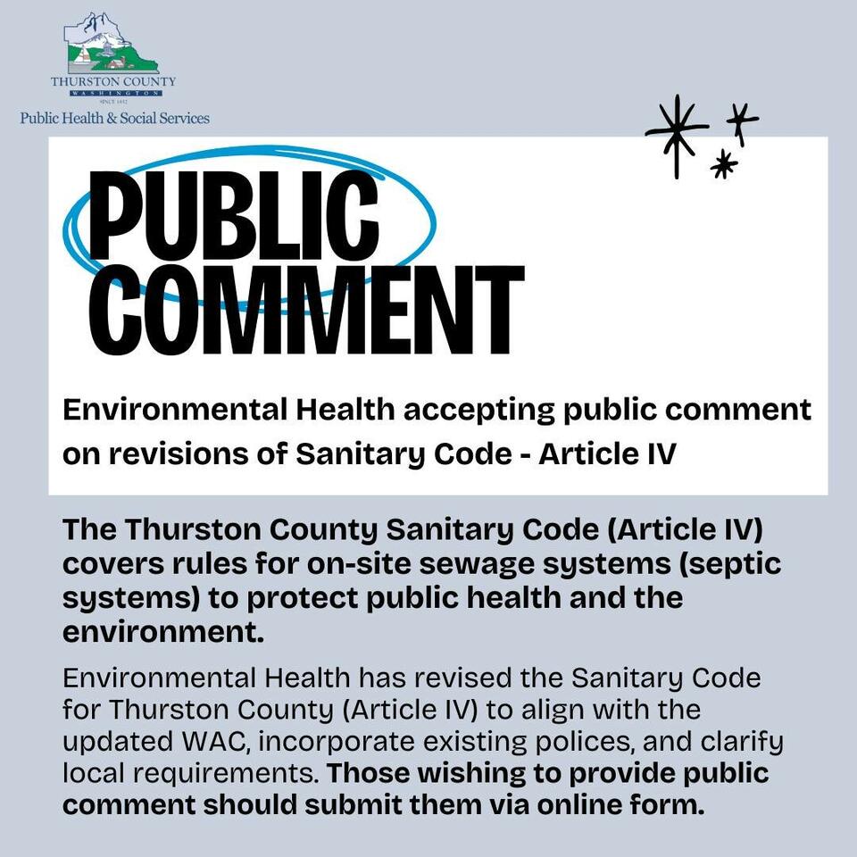 Thurston County seeks public comment on proposed sanitary code changes ...