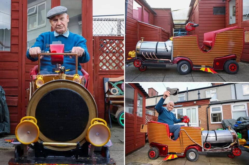 Great-grandfather builds Chitty Chitty Bang Bang mobility scooter ...