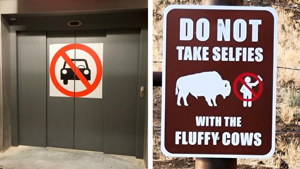 20 Sarcastic Warning Signs That Exist Because Someone Actually Did It ...