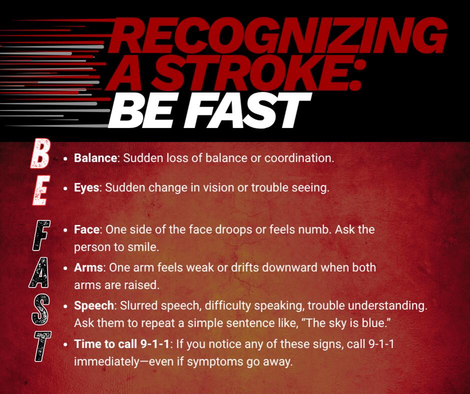 “Be Fast” when you recognize the warning signs of a stroke – and come ...
