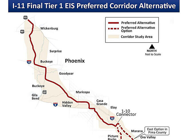 Hobbs won't scrap proposed I-11 corridor plans in Tucson