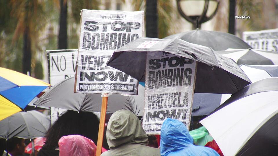 Demonstrators Gather in Downtown Los Angeles To Protest U.S. Action in ...