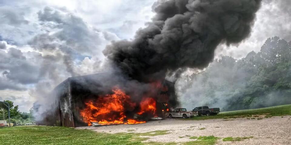 Madison County storage building destroyed by fire with multiple ...