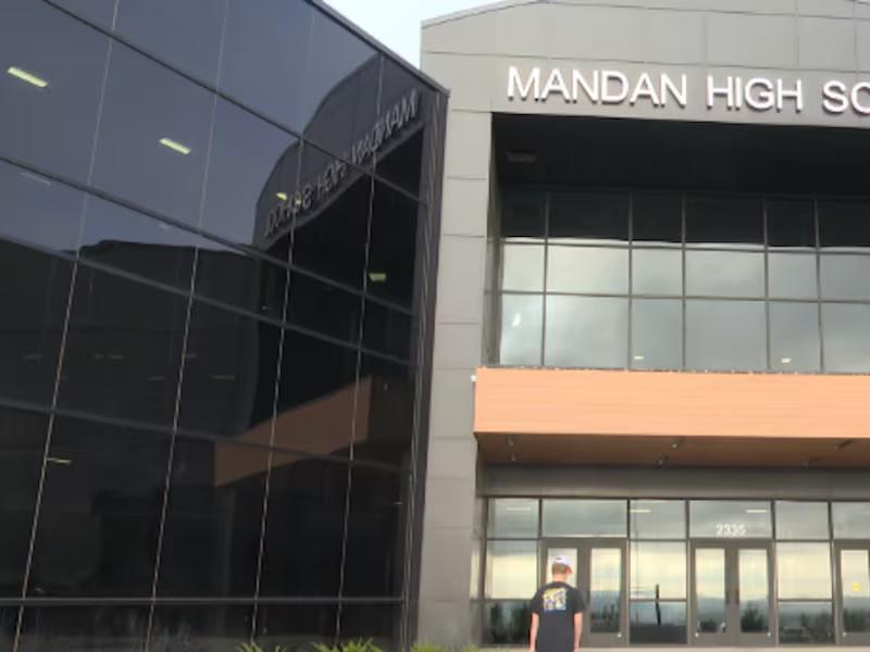 Mandan High School on first day of school