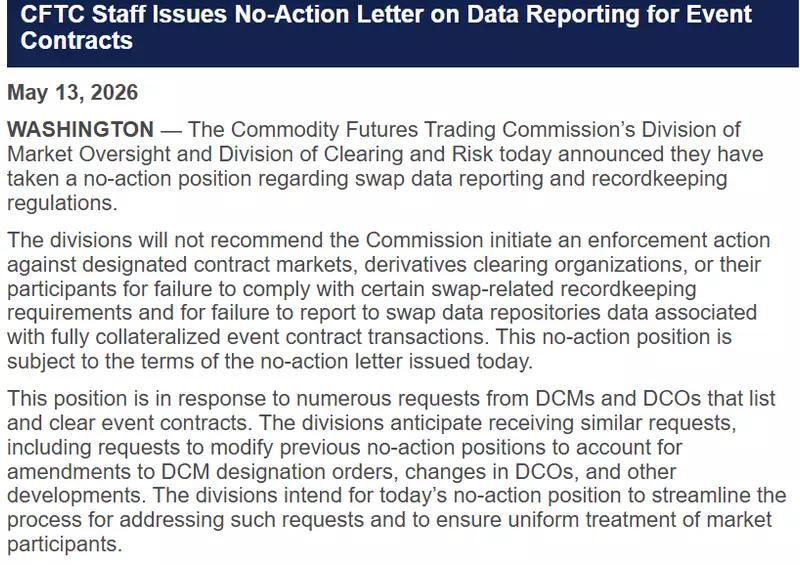 CFTC no-action letter eases event contract reporting rules - NewsBreak