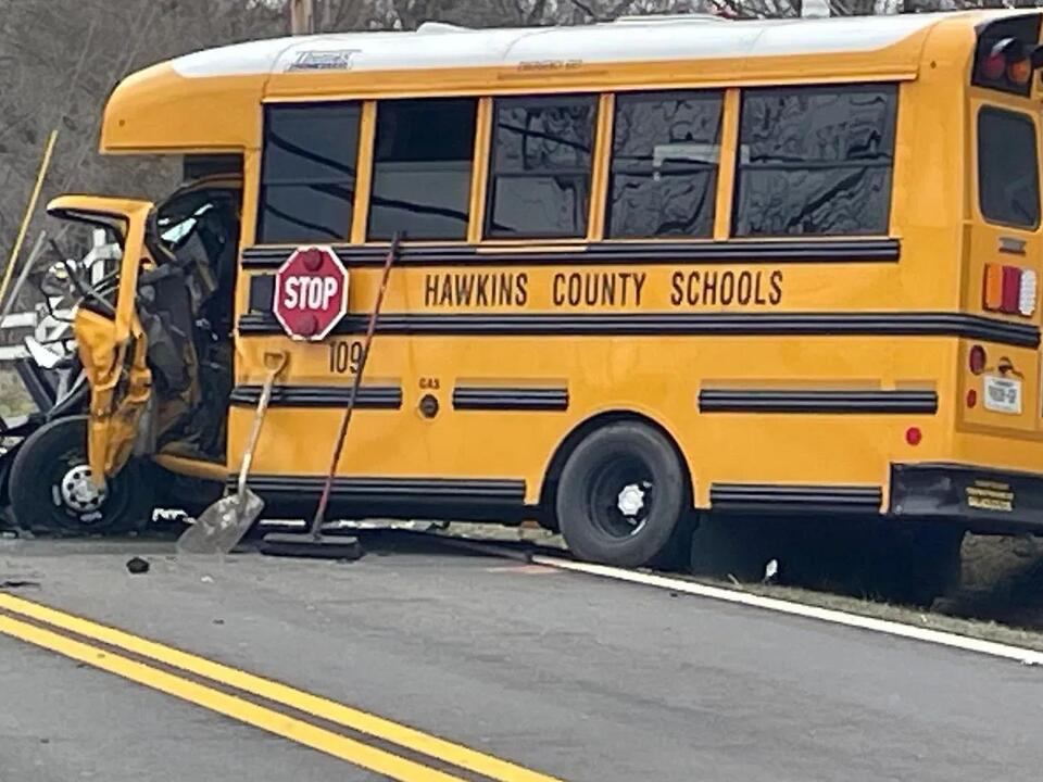 Update: School bus driver killed in Hawkins County crash, THP says