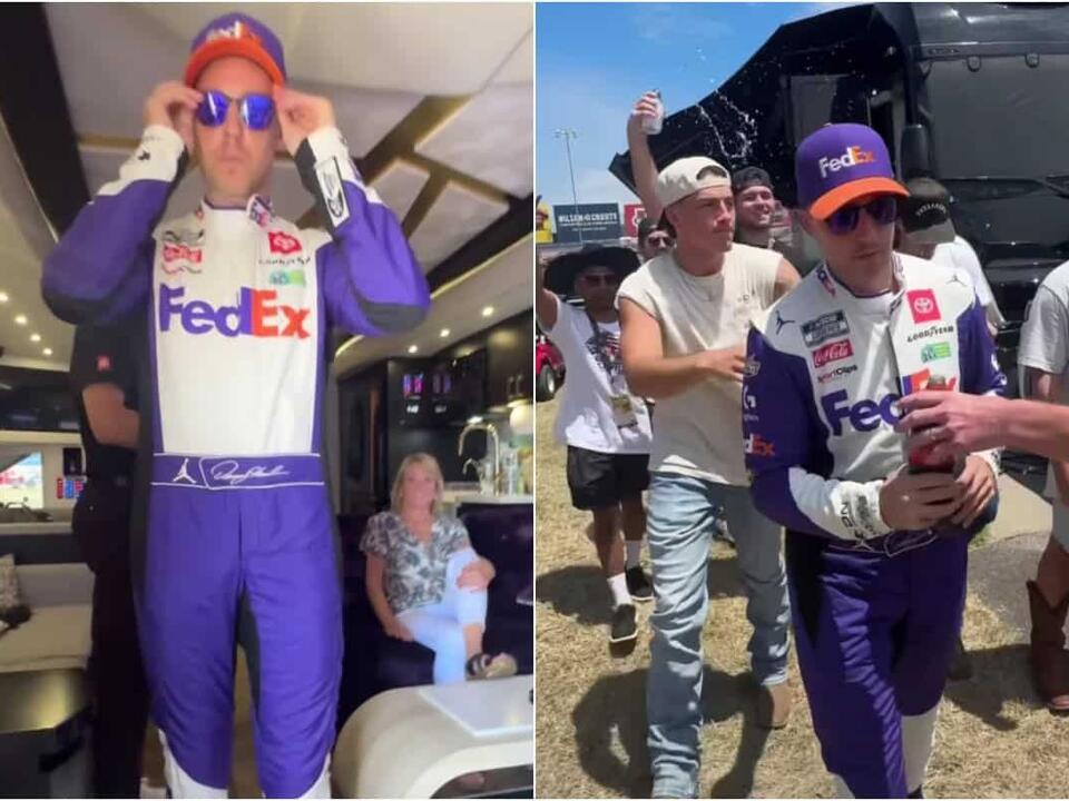 WATCH: Denny Hamlin Recreates Morgan Wallen’s ‘Broadway Girls’ Walkout ...