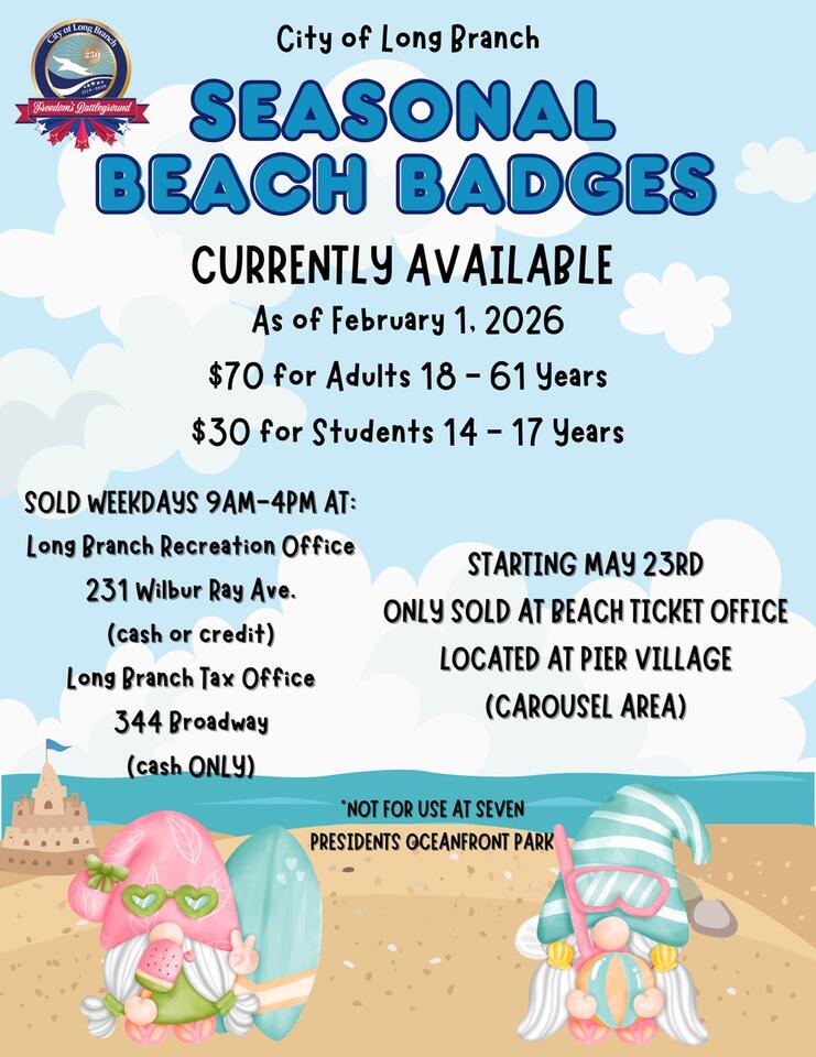2026 Long Branch Beach Badges on Sale - NewsBreak