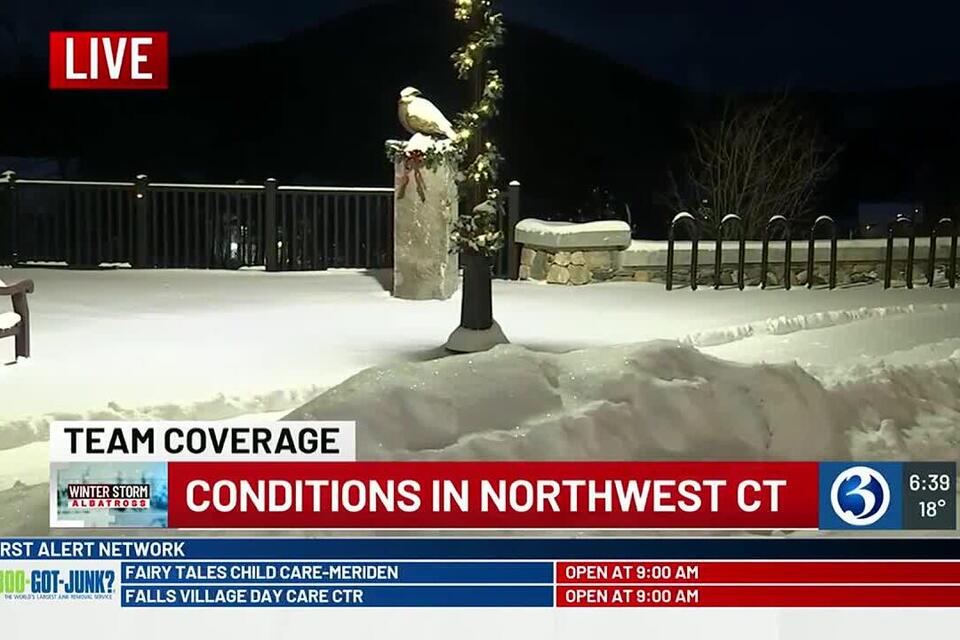 VIDEO: About 4 inches of snow reported in northwestern CT - NewsBreak