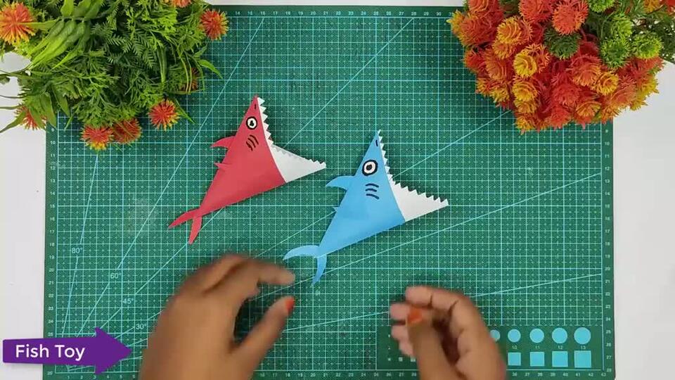 How To Make Moving Paper Toy Shark Paper Shark Making Ideas Handmade ...