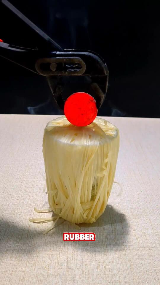 Red Hot Ball vs Rubber 😱 what happand next ? #experiment #asmrsounds # ...