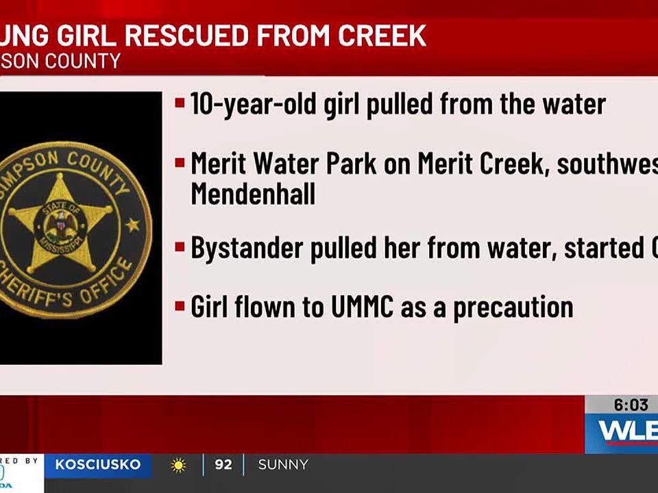 Child pulled from Mississippi creek after being under water for ‘quite ...