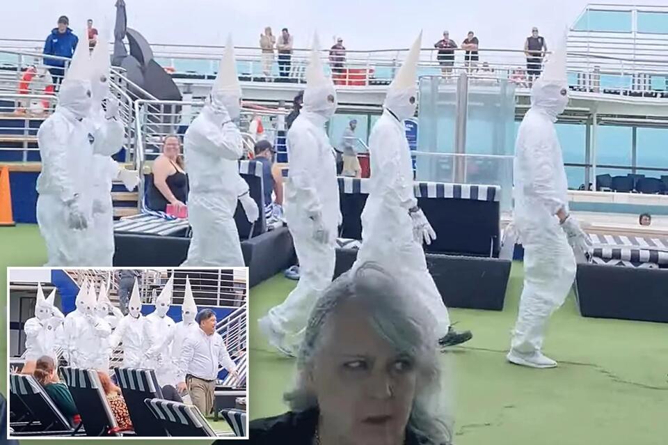 Australian cruise passengers shocked as staff dress up as ‘KKK members ...