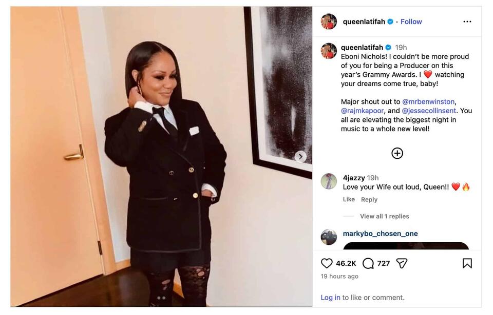 Queen Latifah Shouts Out Eboni Nichols for Producing Grammy Awards ...