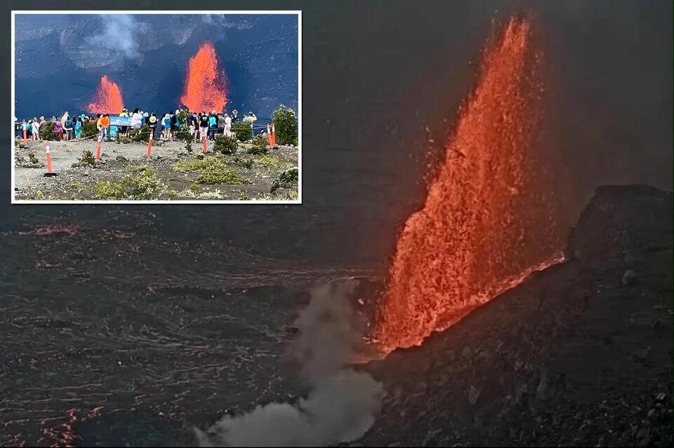 Lava shoots up hundreds of feet after Hawaii’s Kilauea volcano resumes ...