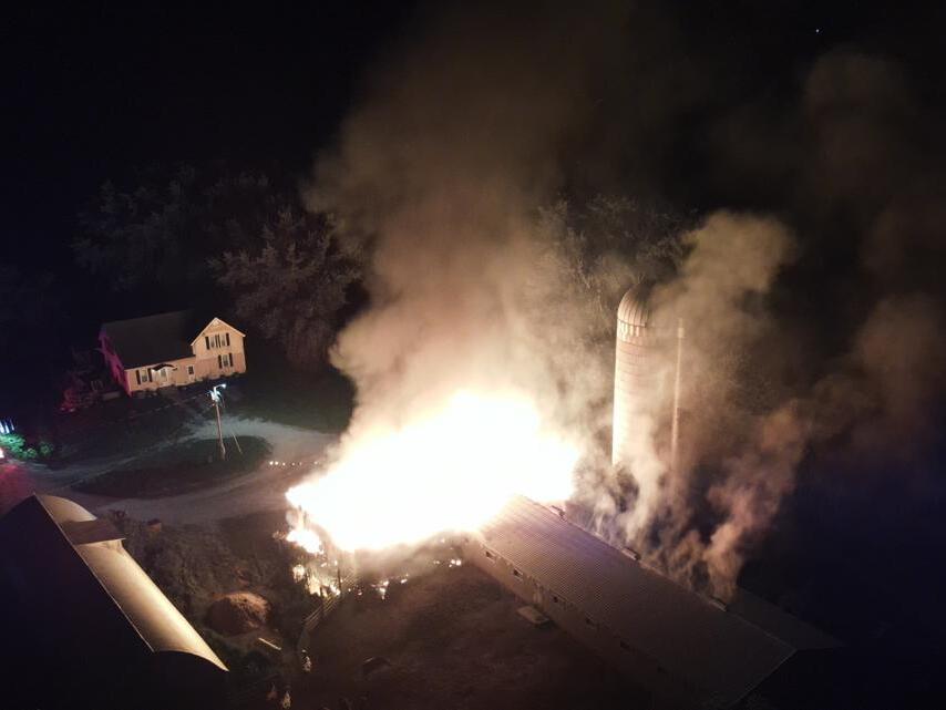 Dairy cows hurt in western Wisconsin barn fire