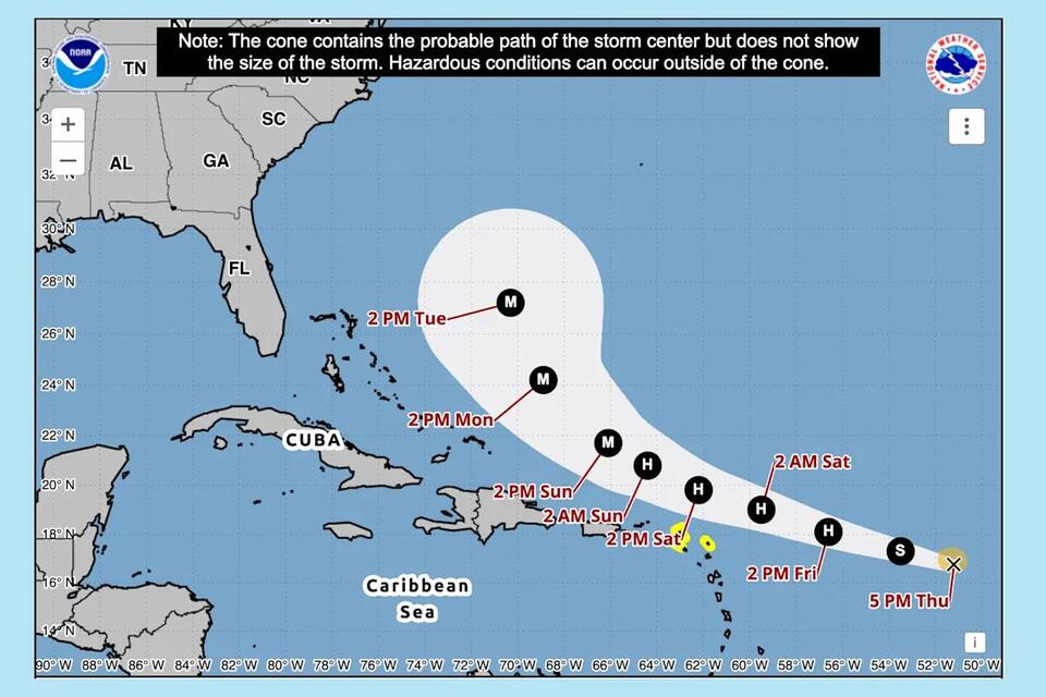 Tropical Storm Erin tracker: Forecast to strengthen into 1st Atlantic ...