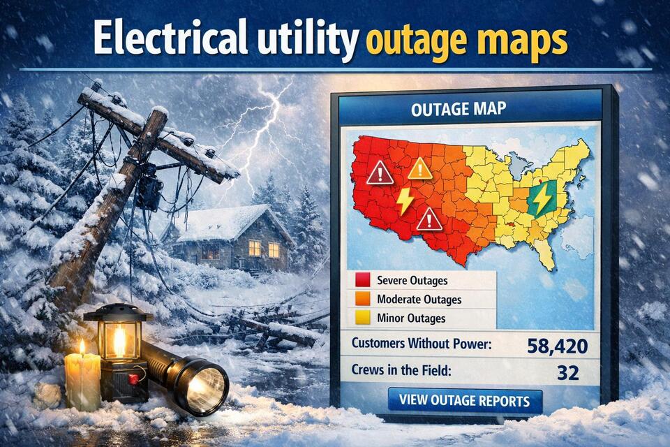 Click these links to see electrical outage information for your area ...