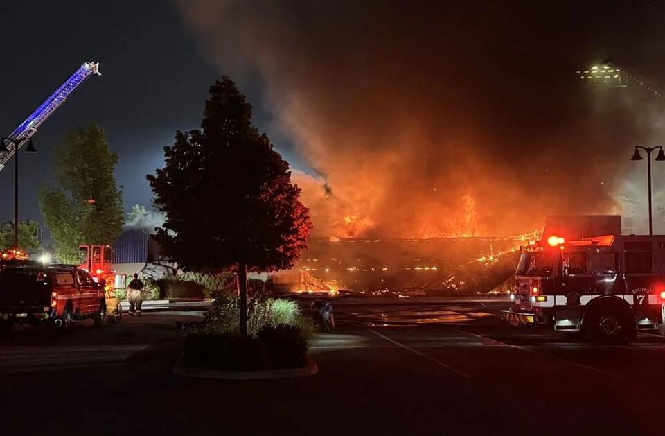 Fire crews responding to large fire at Spokane's Avista Stadium - NewsBreak