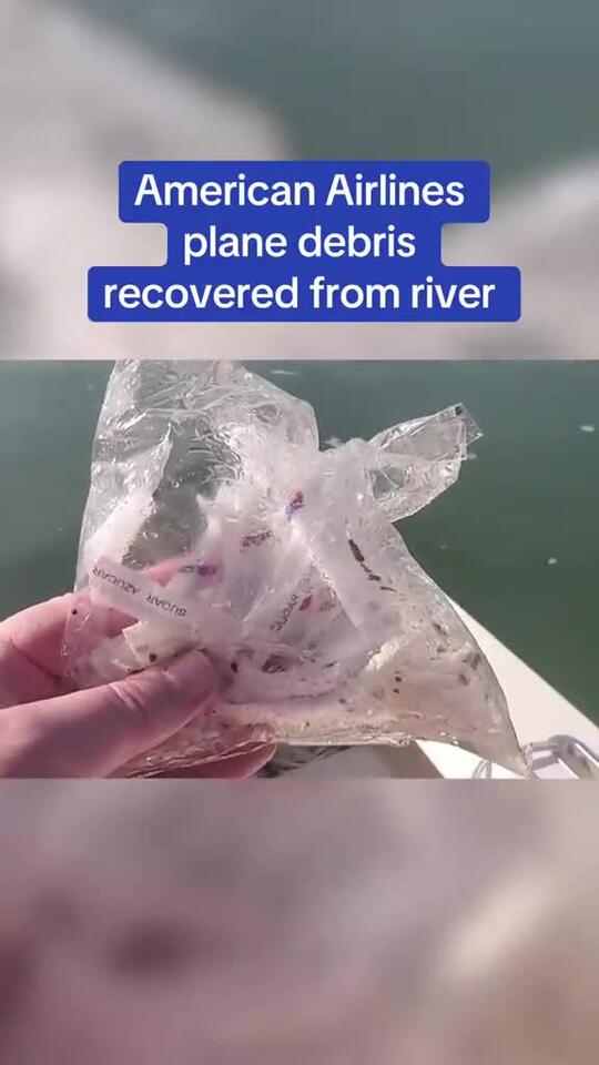 Footage shows debris from the deadly American Airlines crash being ...