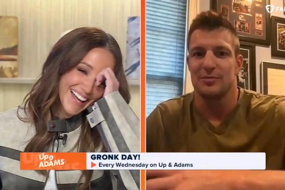 Kay Adams breaks down in laughter on live TV as Rob Gronkowski reveals ...