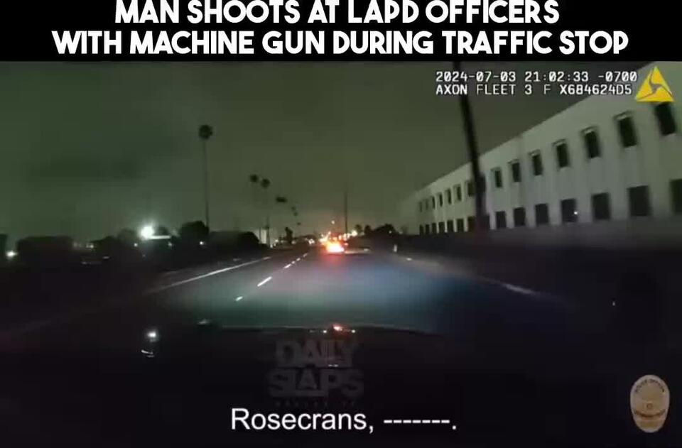 Man charged with shooting at LAPD officers with a machine gun during ...