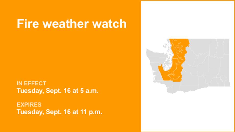 UPDATE: Fire weather watch affecting Western Washington Tuesday ...