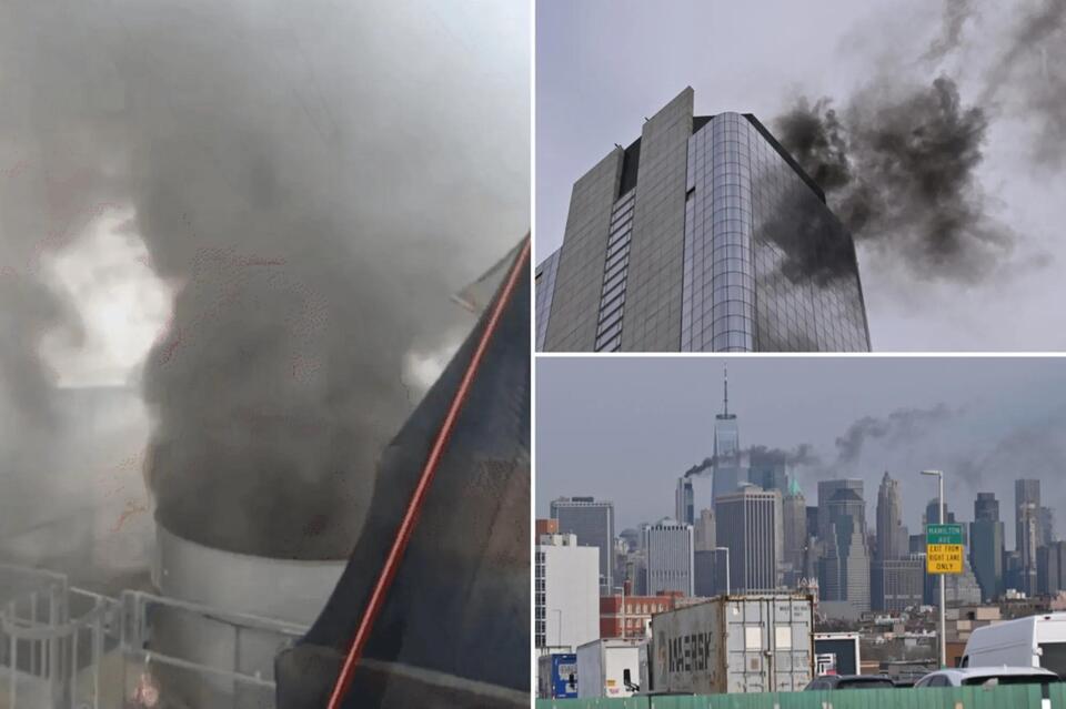 Thick smoke, flames burst out of skyscraper near World Trade Center ...