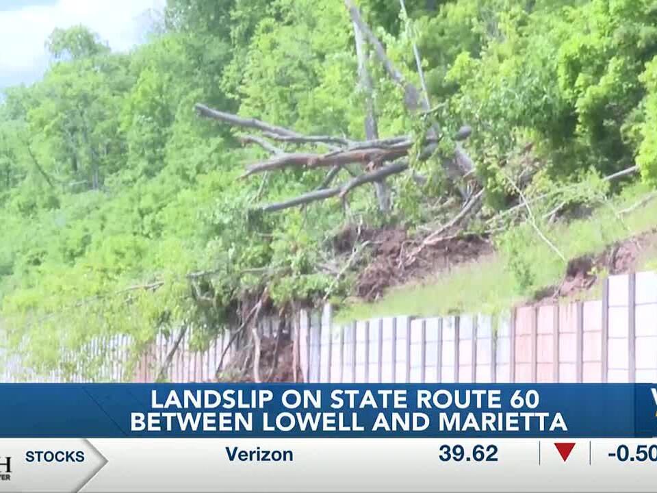 Landslip on State Route 60 between Lowell and Marietta