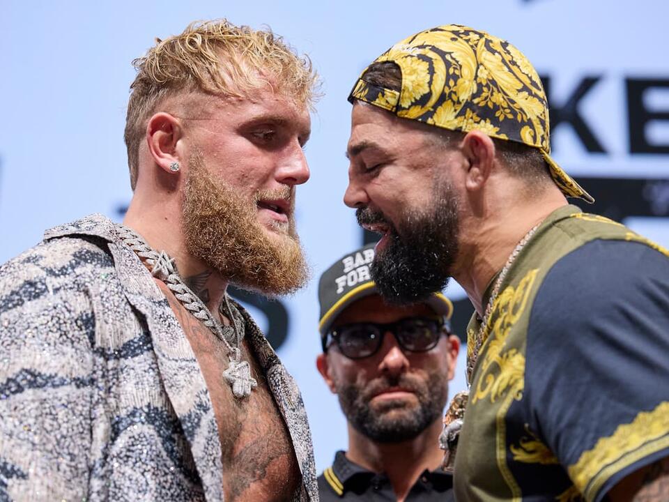Photos: Jake Paul & Mike Perry go face to face at final pre-fight press ...