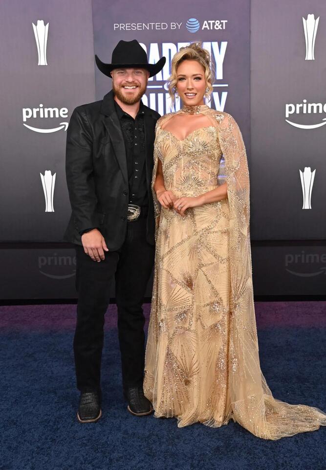 Emily Ann Roberts Dazzles In Gold At The 2026 ACM Awards With Husband ...