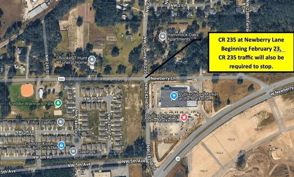 CR 235 at Newberry Lane traffic pattern change – be prepared to stop ...